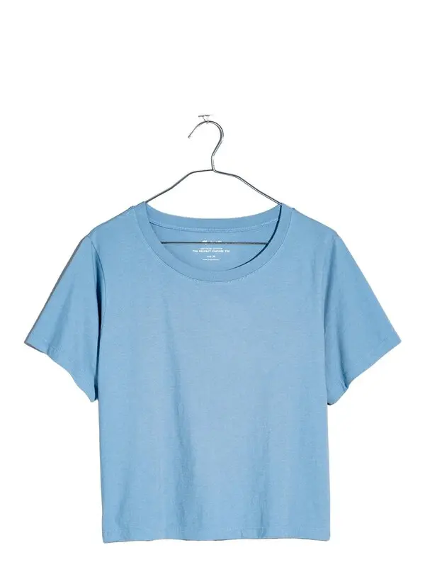 Madewell Softfade Cotton Boxy-crop Tee - Tranquil Lake
