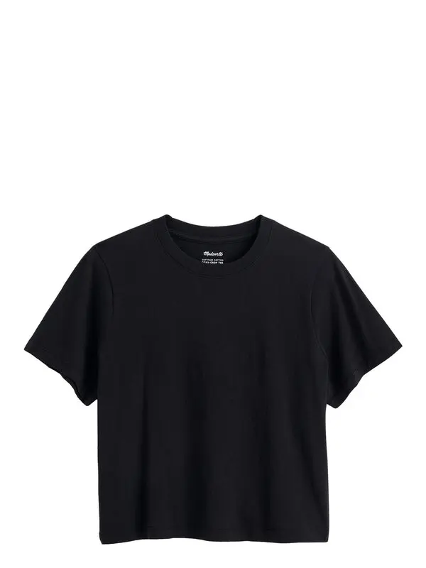 Madewell Softfade Cotton Boxy-crop Tee - True Black