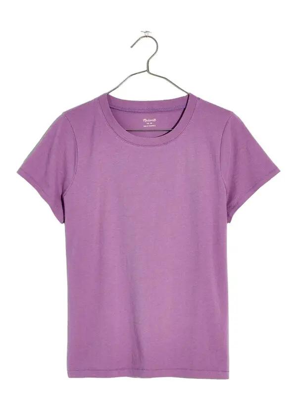 Madewell Softfade Cotton Boxy-crop Tee - Vibrant Lilac