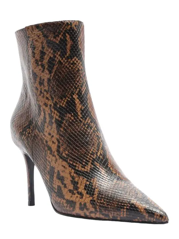 Schutz Mikki Mid Pointed Toe Bootie - Brown