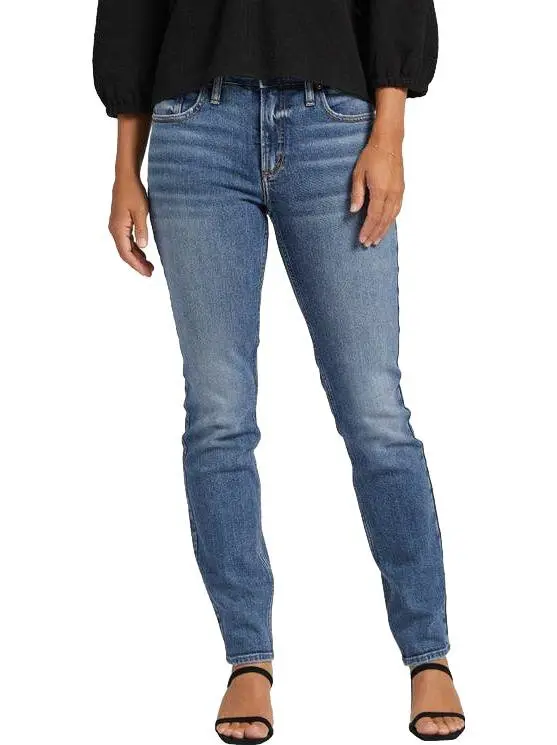 SILVER JEANS CO. Mid-rise Slim Straight Leg Jeans - Indigo