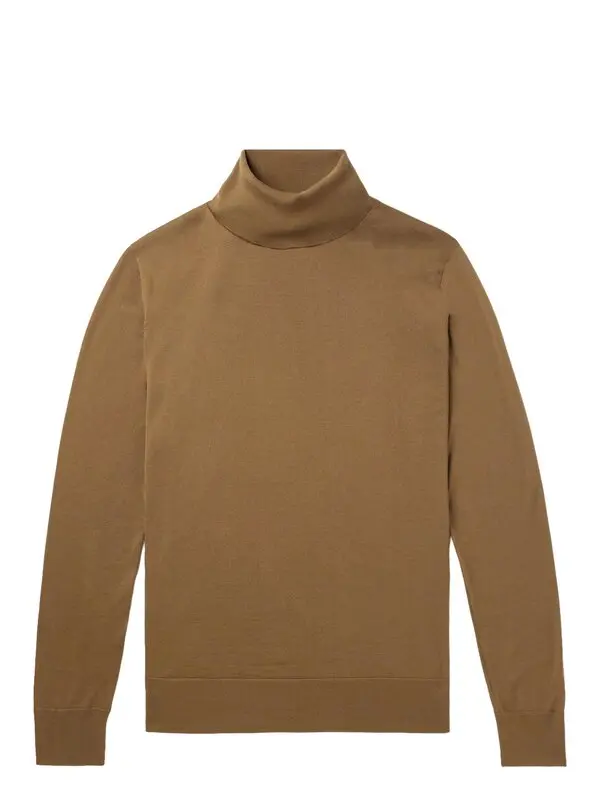 Loro Piana Slim-fit Virgin Wool Rollneck Sweater - Brown