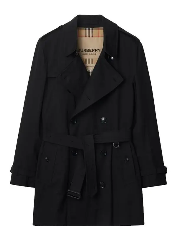 Burberry The Short Kensington Heritage Trench Coat - Black
