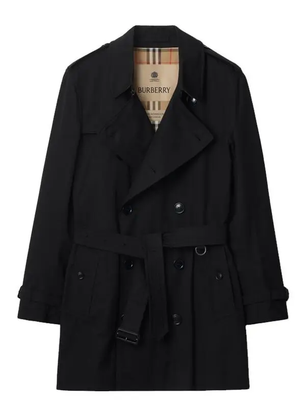 Burberry Short Kensington Heritage Trench Coat - Black