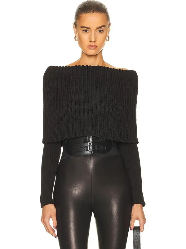 Alaïa Detroit Off The Shoulder Sweater - Noir
