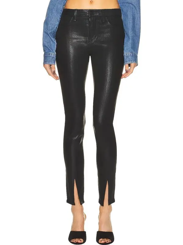 L'Agence Jyothi High Rise Split Ankle Jeans - Noir Coated