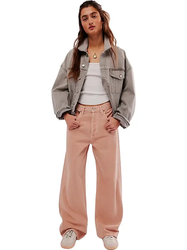 AGOLDE Low-rise Baggy Jeans - Pink Salt