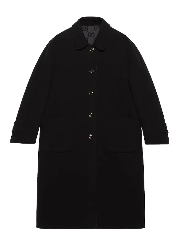 Gucci Reversible Gg Wool Coat - Black