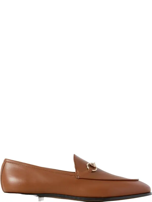 Gucci Jordaan Leather Loafers - Brown