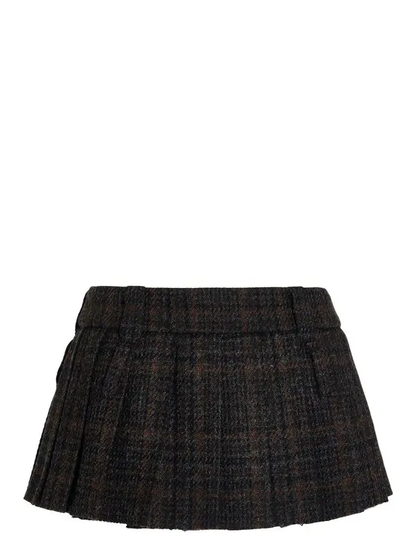Miu Miu Pleated Mini Skirt - Plaid