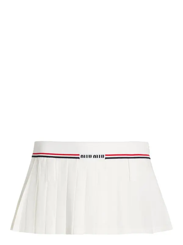Miu Miu Pleated Sable Mini Skirt - White