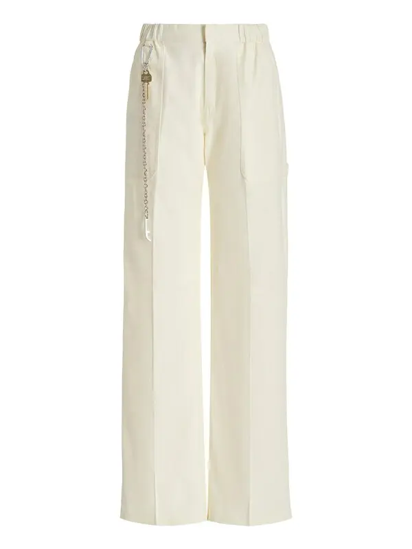 TAE PARK Cotton Canvas Straight-leg Pants - White