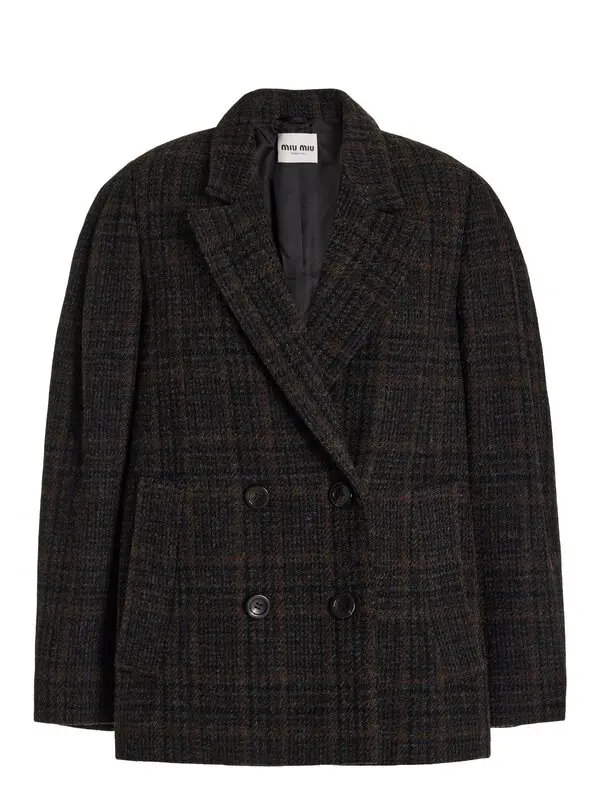 Miu Miu Oversized Double-breasted Blazer - Plaid