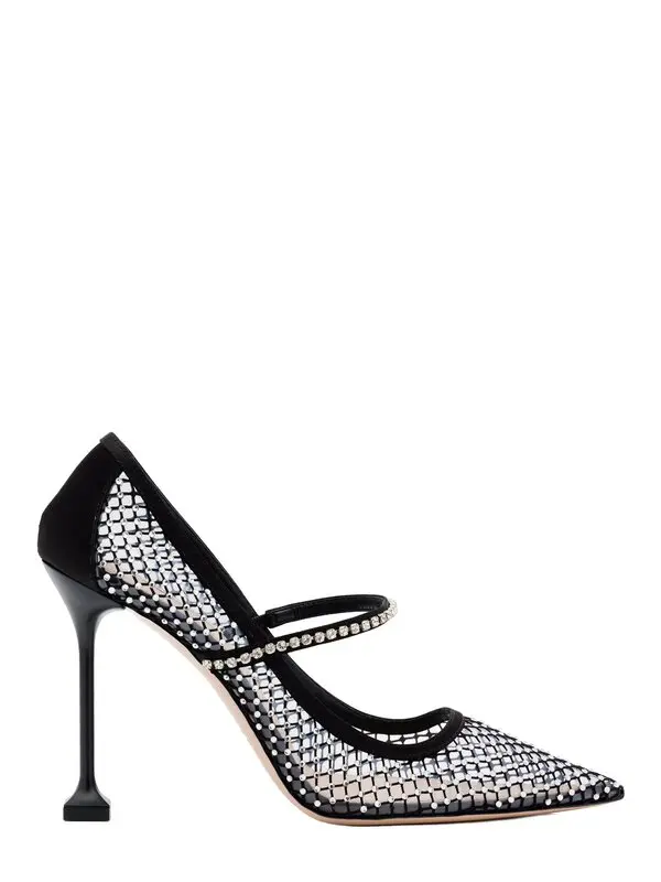 Miu Miu Crystal-mesh Mary Jane Pumps - Black