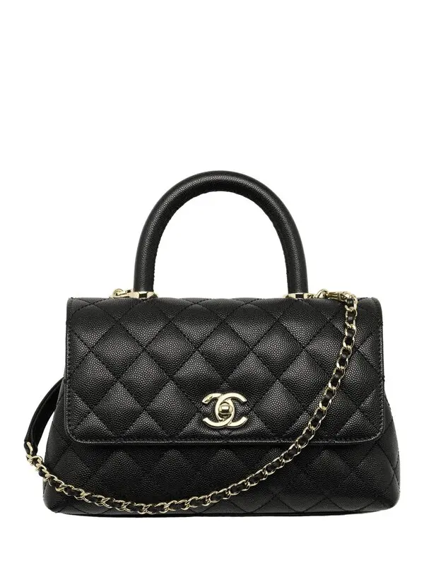 Chanel Flap Bag With Top Handle - Black