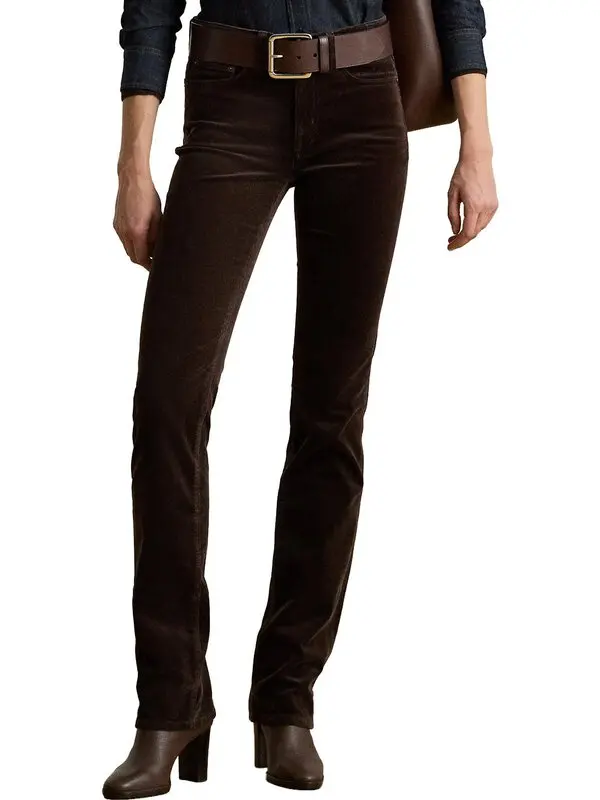 Ralph Lauren Stretch Corduroy Mid-rise Straight Pant - Circuit Brown