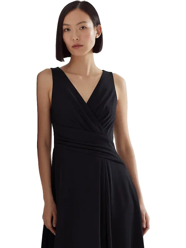 Ralph Lauren Surplice Jersey Dress - Black