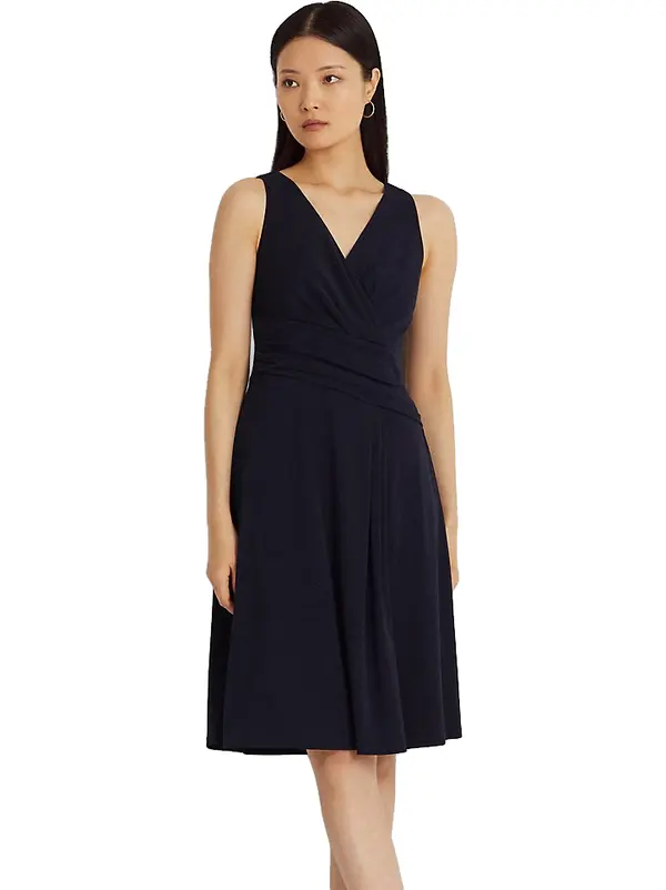 Ralph Lauren Surplice Jersey Dress - Lighthouse Navy