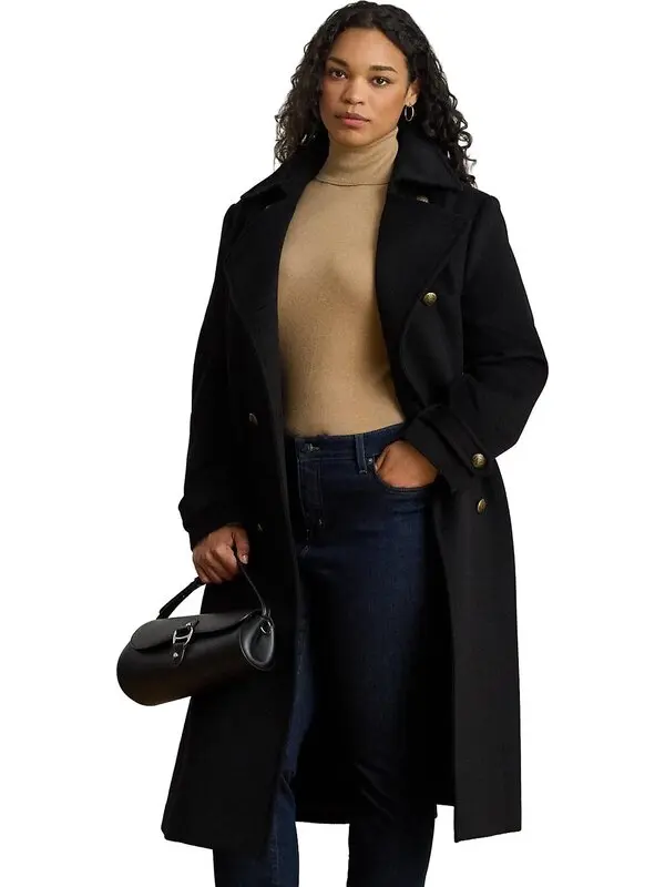 Ralph Lauren Wool-blend Double-breasted Coat - Black