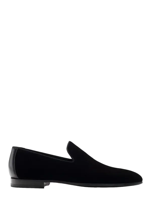 Magnanni Jareth Velvet Venetian Loafers - Black