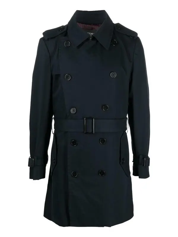 Viktor & Rolf Double-breasted Belted Trench Coat - Blue