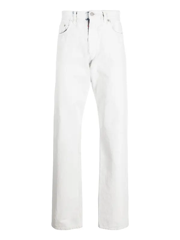 MAISON MARGIELA Straight-leg Jeans With Painted Design - White