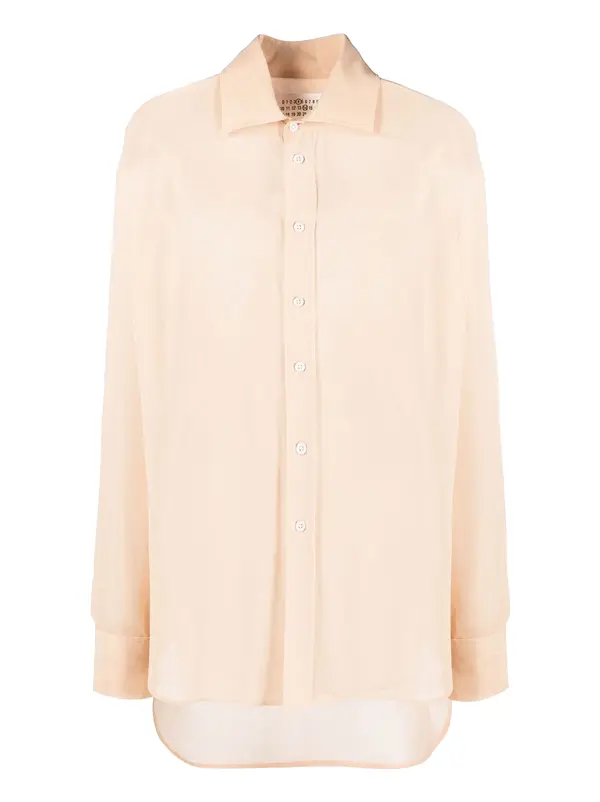 MAISON MARGIELA Four-stitch Silk Shirt - Neutrals