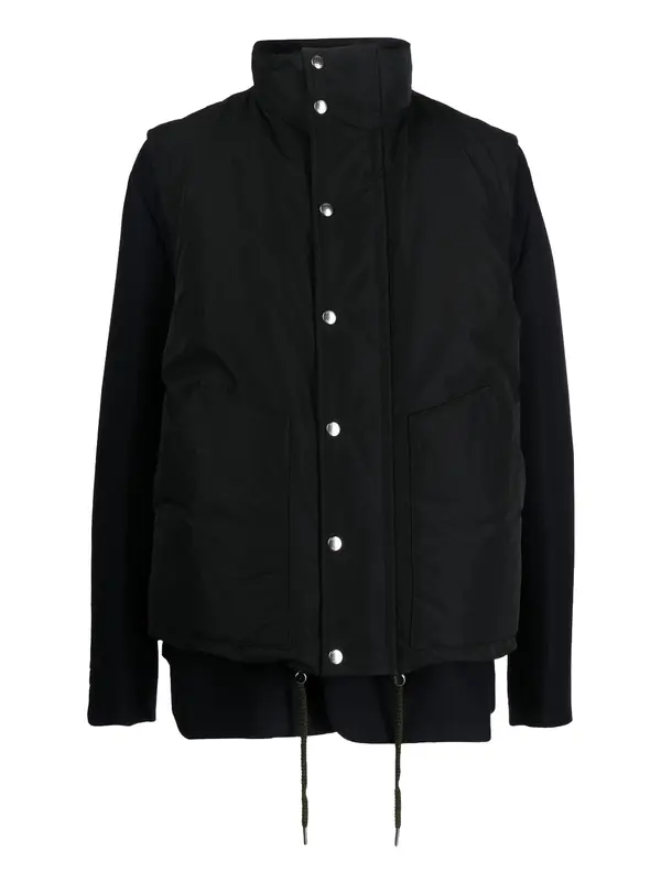 Sacai Double-layer Wool Jacket - Black