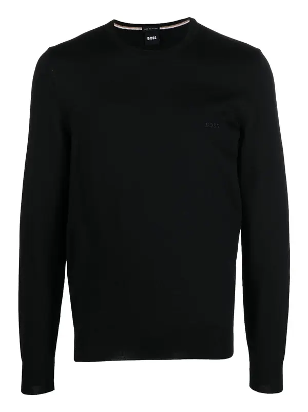Hugo Boss Crewneck Virgin Wool Jumper - Black