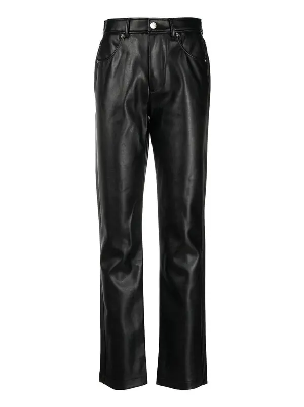 DIESEL® Faux Leather Straight Leg Trousers - Black