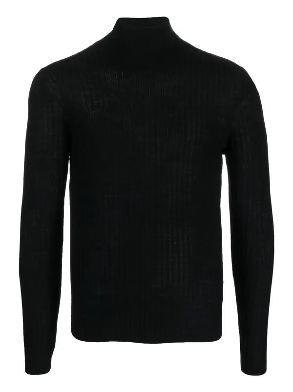 BALLANTYNE Ribbed-knit Roll Neck Sweater - Black