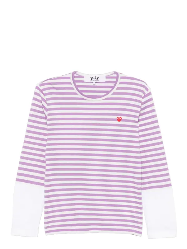 Play Comme Des Garcon Long-sleeve Striped T-shirt - Purple