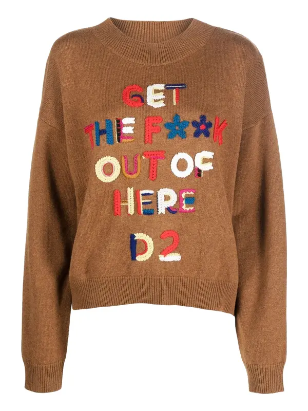 Dsquared2 Crochet-embellished Jumper - Brown