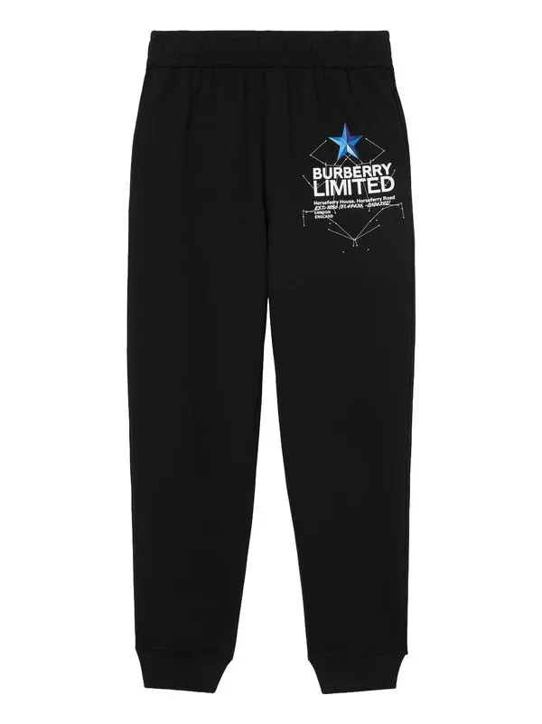Burberry Logo-print Cotton Track Pants - Black