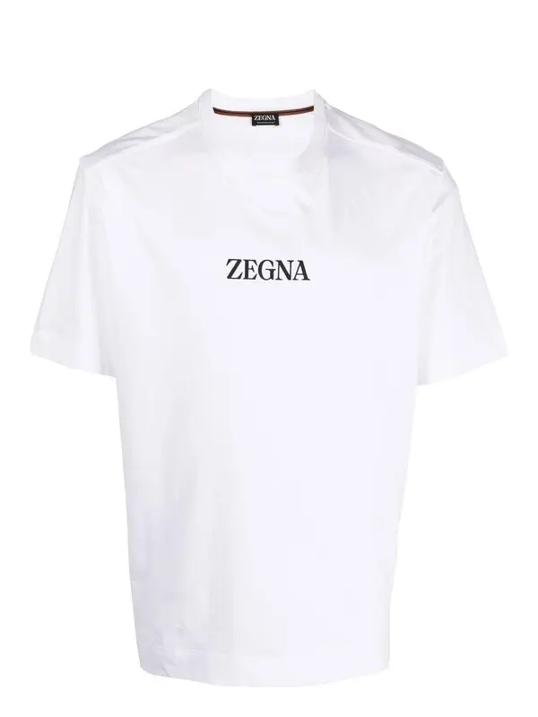 Zegna Logo-print Crew-neck T-shirt - White