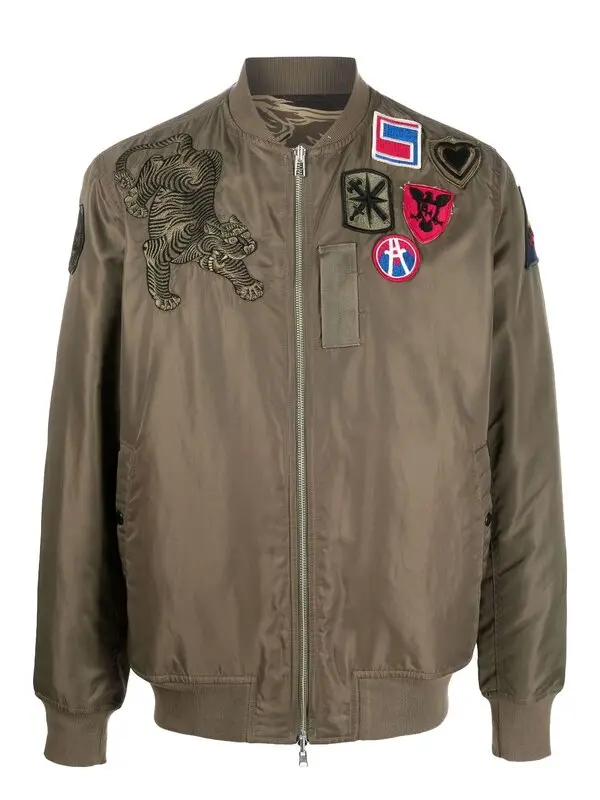 MAHARISHI Patch-detail Reversible Bomber Jacket - Green