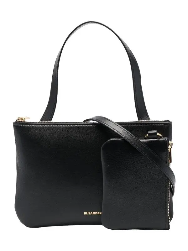 JIL SANDER Logo-stamp Shoulder Bag - Black