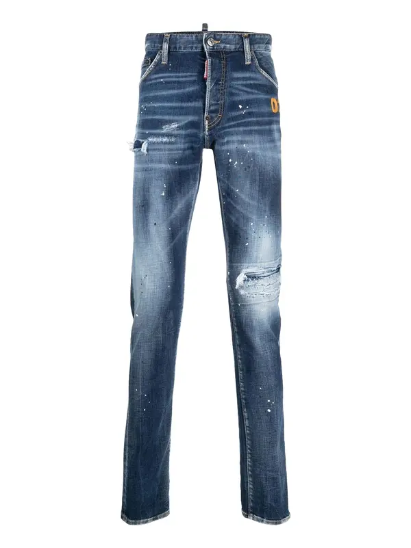 Dsquared2 Distressed Slim-fit Jeans - Blue