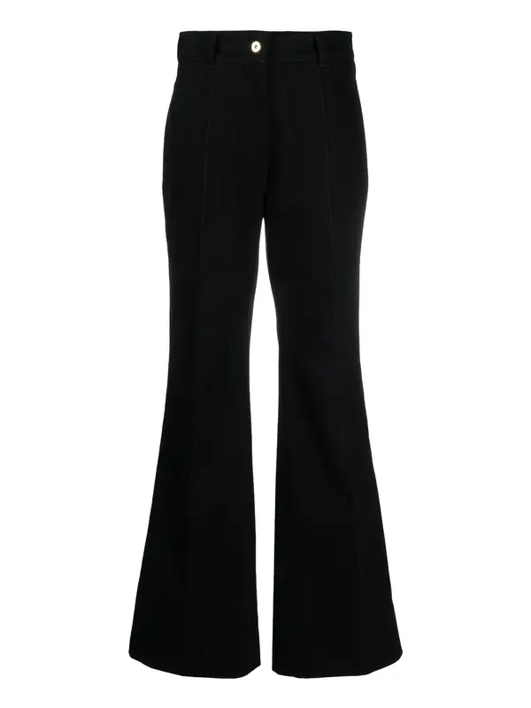 Patou Tailored-cut Flared Trousers - Black