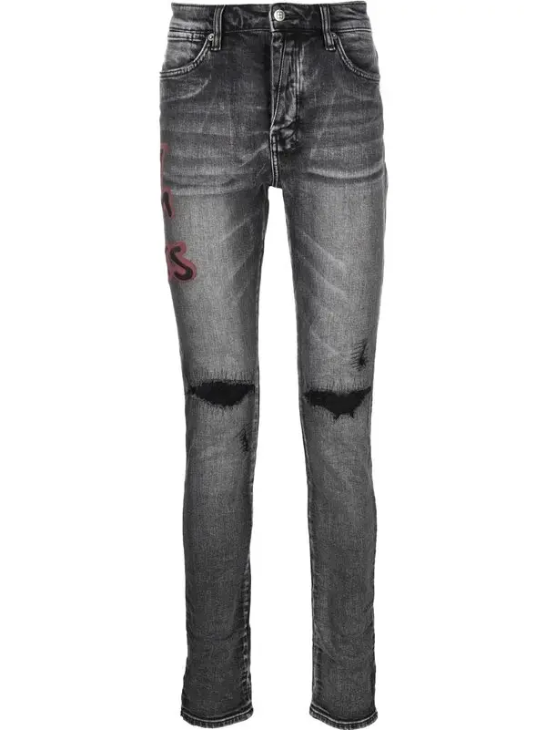 Ksubi Van Winkle Spray-paint Skinny Jeans - Grey