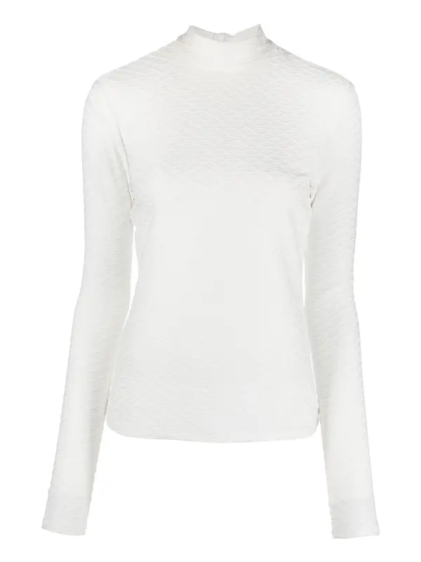 Karl Lagerfeld Textured Long-sleeve Top - White