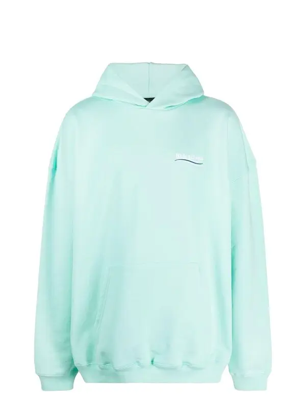 Balenciaga Political Campaign Embroidered Logo Hoodie - Green