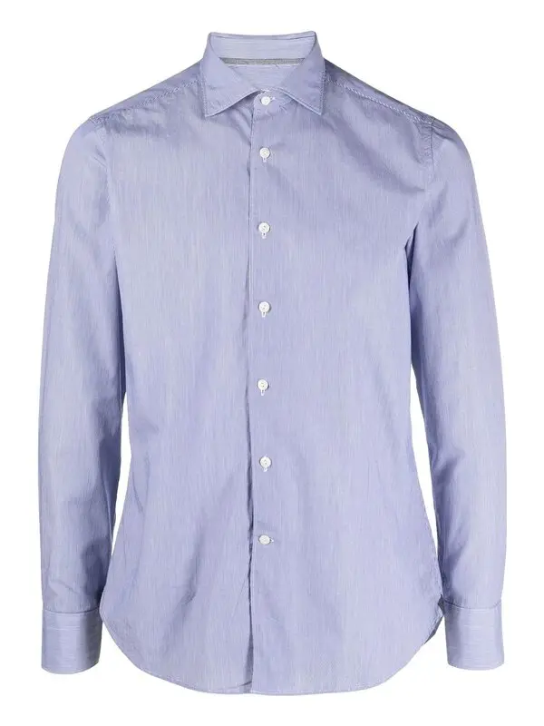 TINTORIA MATTEI 954 Long-sleeve Cotton Shirt - Blue