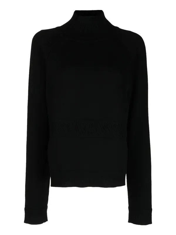 JUUN.J High-neck Knitted Top - Black