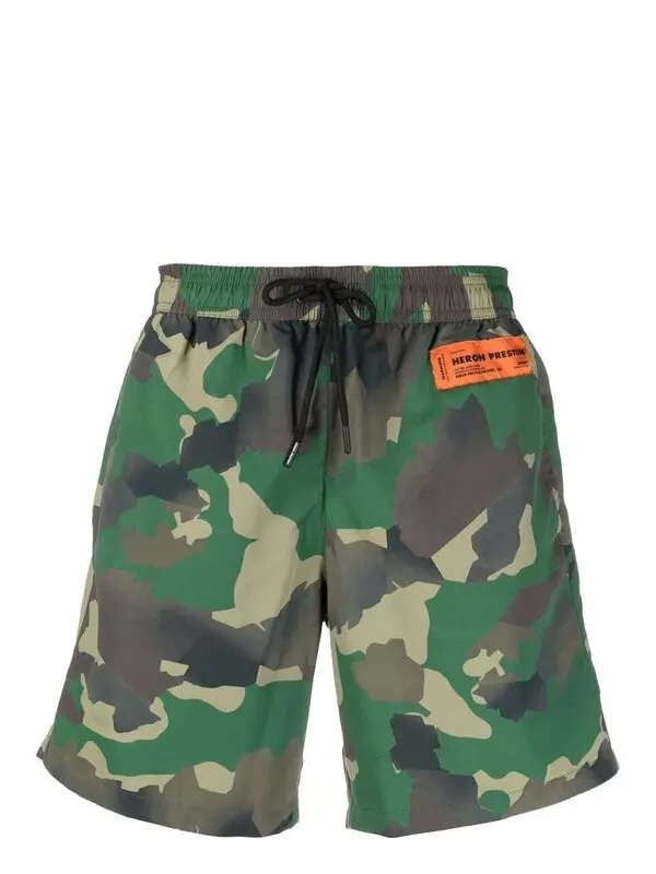 Heron Preston Logo-patch Swim Shorts - Green