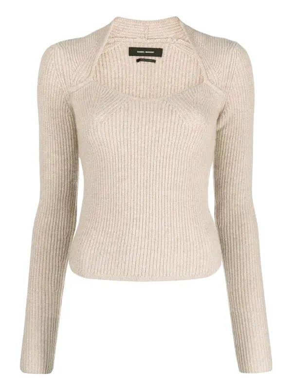 Isabel Marant Bailey Sweetheart Neck Jumper - Neutrals