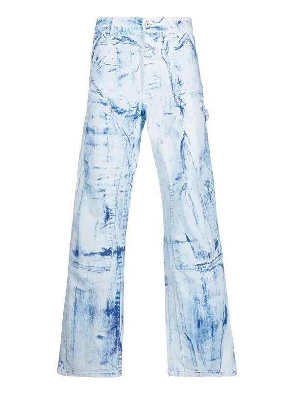Heron Preston Distressed-effect Denim Jeans - Blue
