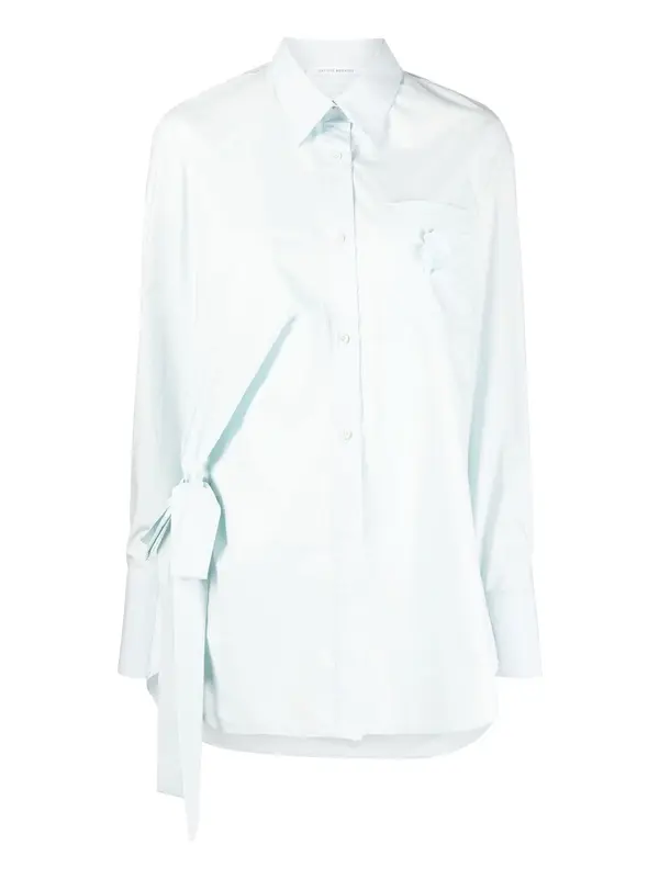 Cecilie Bahnsen Fenet Floral-patch Shirt - Blue