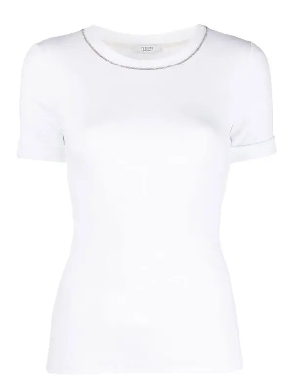 Peserico Stretch-jersey Micro-rib T-shirt - White