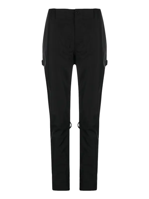 THE POWER FOR THE PEOPLE Zip-detail Drop-crotch Trousers - Black